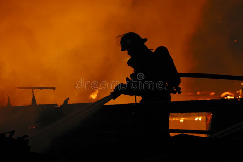Lone firefighter stock image. Image of alone, emergency - 55621