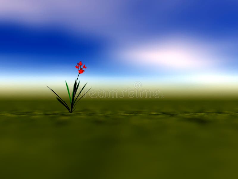 Lone Flower Illustration stock illustration. Illustration of flower ...