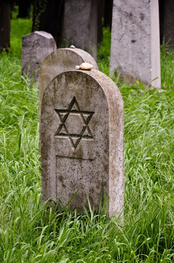 Lone Headstone on a Jewish Cemetary Stock Image - Image of burial ...
