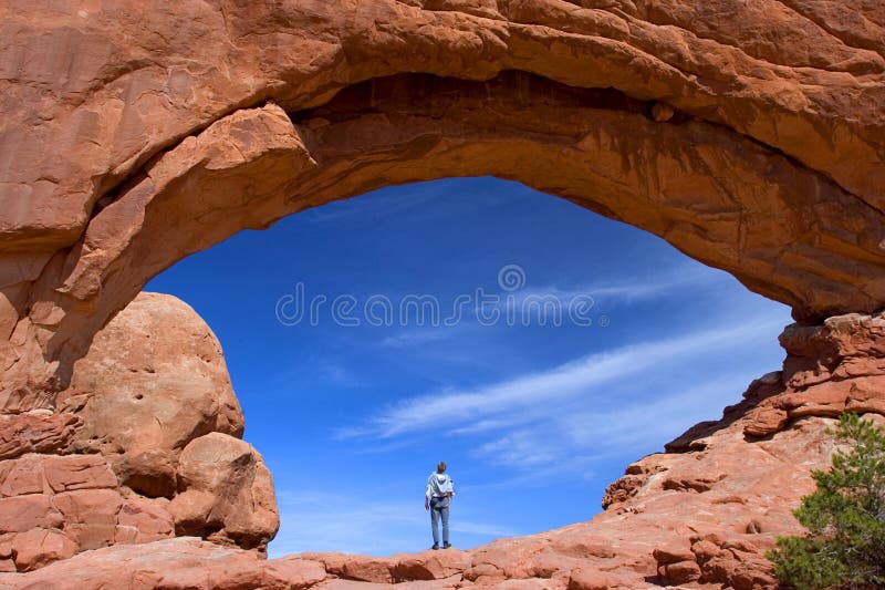 Lone hiker stock image. Image of alone, height, backpack - 262479