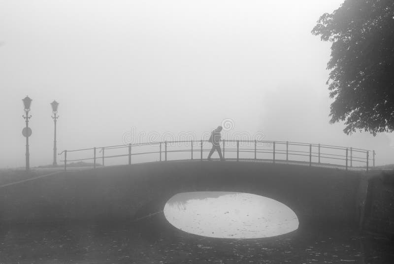 Lone Hiker Sad Morning Walk Over Bridge Stock Photos - Free & Royalty ...
