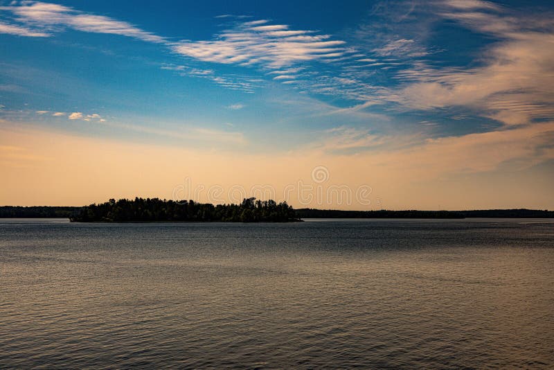 Lone Island in the Bothnian Sea. Stock Image - Image of coastline ...