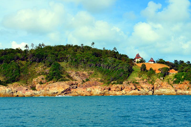 Lone island in ocean stock photo. Image of nature, shore - 69800994