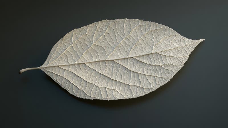 A Lone Leaf Lies Elegantly on a Dark Surface, Highlighting Its Delicate ...