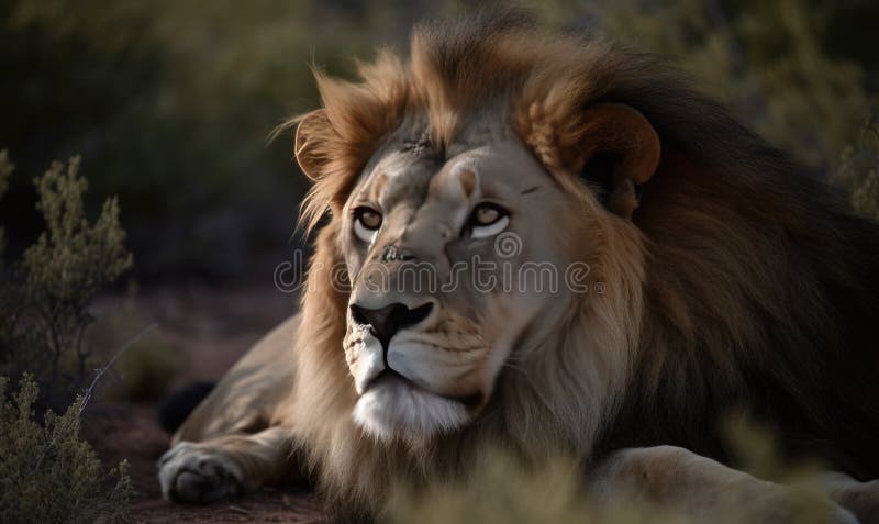 The Lone Lion Lies in Wait for Prey Creating Using Generative AI Tools ...