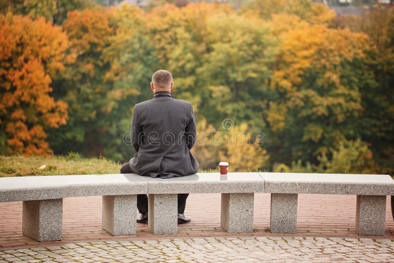 Man Back View Sitting