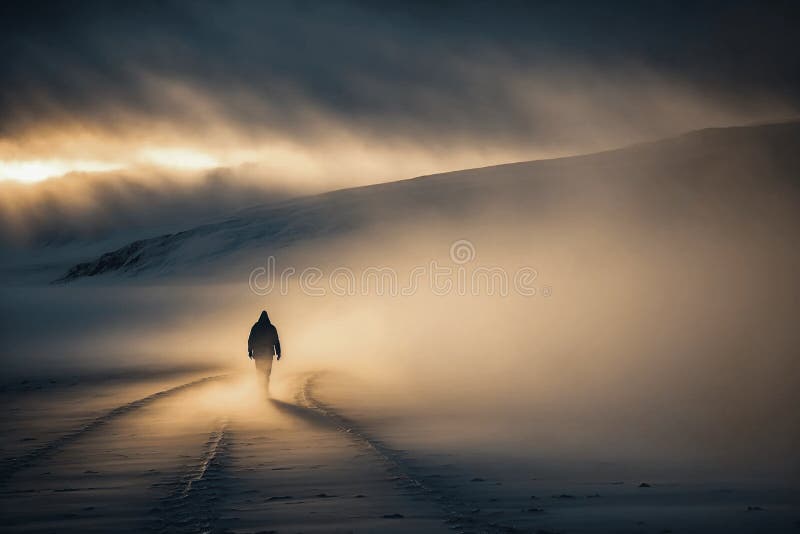 Man alone in wilderness stock photo. Image of nothingness - 268783936