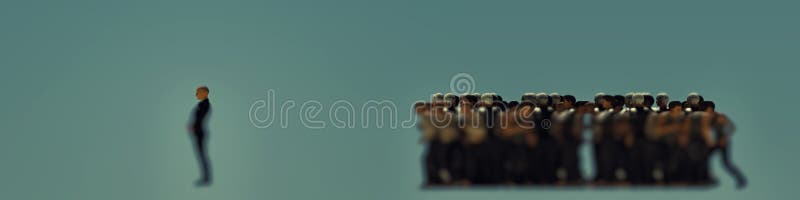 Leading a Small Crowd of People Stock Image - Image of lead, direction ...