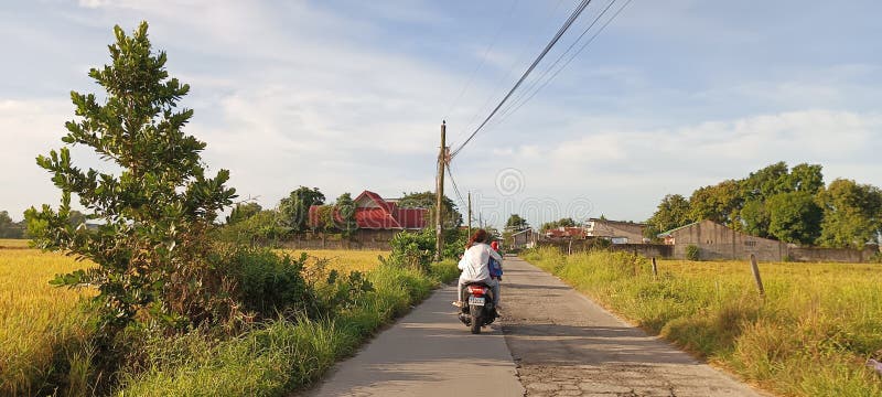 Lone Rider in the Philippines Taking the Back Roads in Pampanga Stock ...