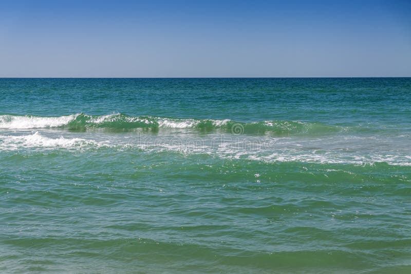 A Lone Small Wave at Sea Not Far from the Coast Stock Photo - Image of ...