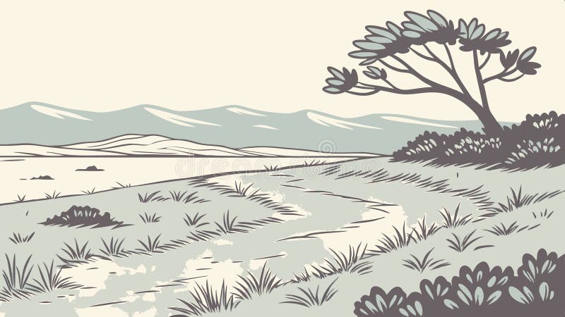 Lone Sparse Tree Stands Resiliently in a Dry Arid Landscape Setting ...