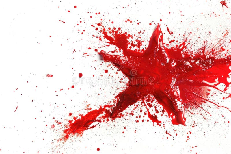 A Lone Star with a Blood-splattered Surface on a White Background Stock ...