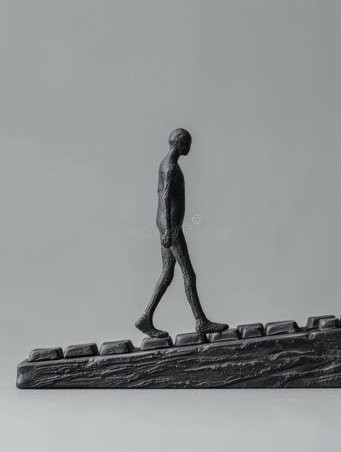 A Lone Statue of a Walking Figure on a Path, Symbolizing Progress ...