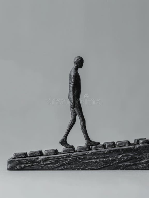 A Lone Statue of a Walking Figure on a Path, Symbolizing Progress ...