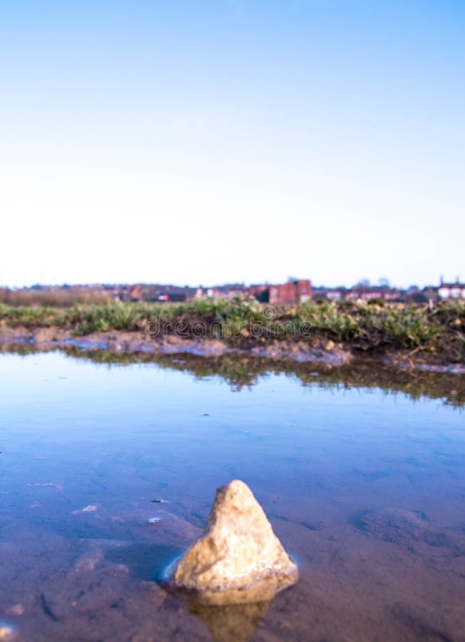 Lone Stone Path stock image. Image of puddle, copy, mirror - 171895477