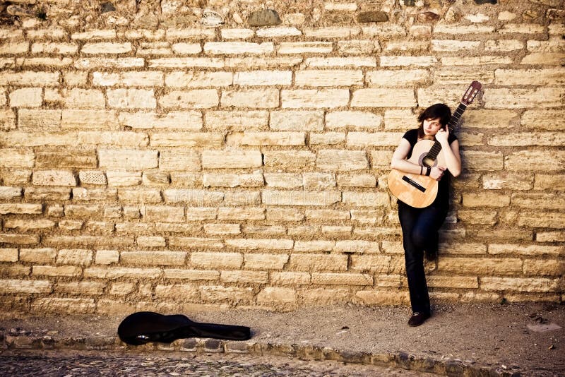 Street Artist Playing Guitar Stock Photo - Image of playing, life: 5063246