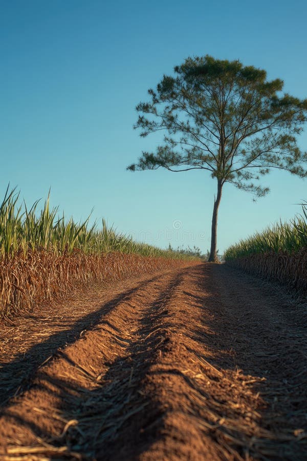 Lone Tree on Dirt Road stock image. Image of nature - 380366121