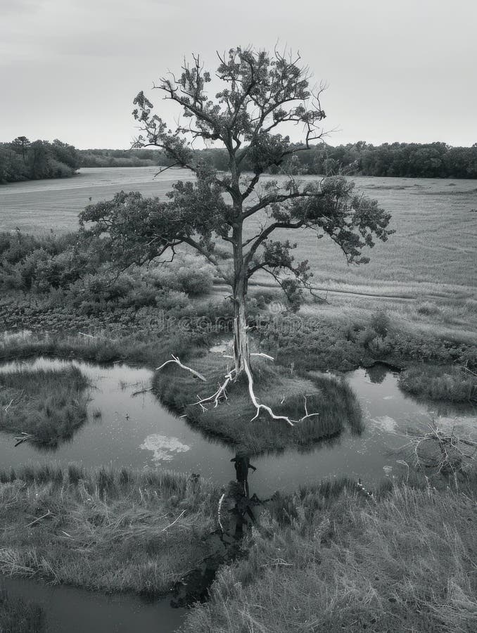Lone Tree in Field stock image. Image of nature, lonely - 375513017