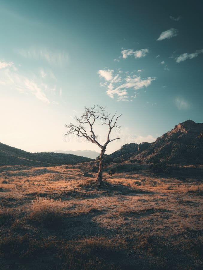 Lone Tree in Field stock image. Image of generated, landscape - 376656061