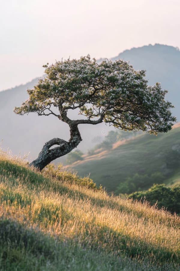 Lone Tree on Hillside stock image. Image of area, alone - 376725543