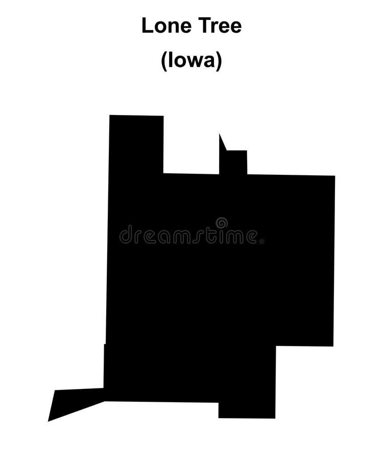 Lone Tree outline map stock vector. Illustration of isolated - 387205396