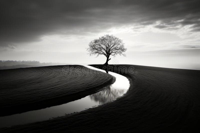 Lone Tree Reflected Puddle Water Stock Photos - Free & Royalty-Free ...