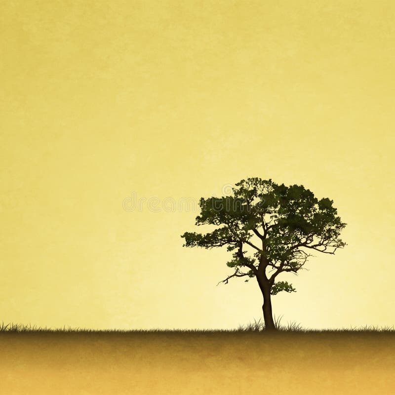 Lone Tree stock illustration. Illustration of meadow - 50336683