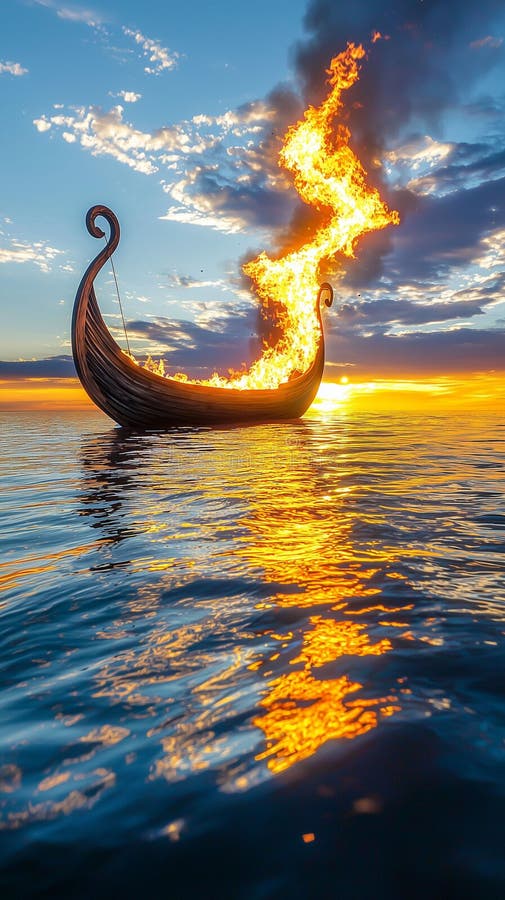 The Burning Voyage stock illustration. Illustration of tradition ...