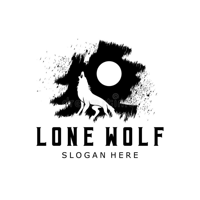 Lone Wolf Logo Design Template Stock Illustration - Illustration of ...