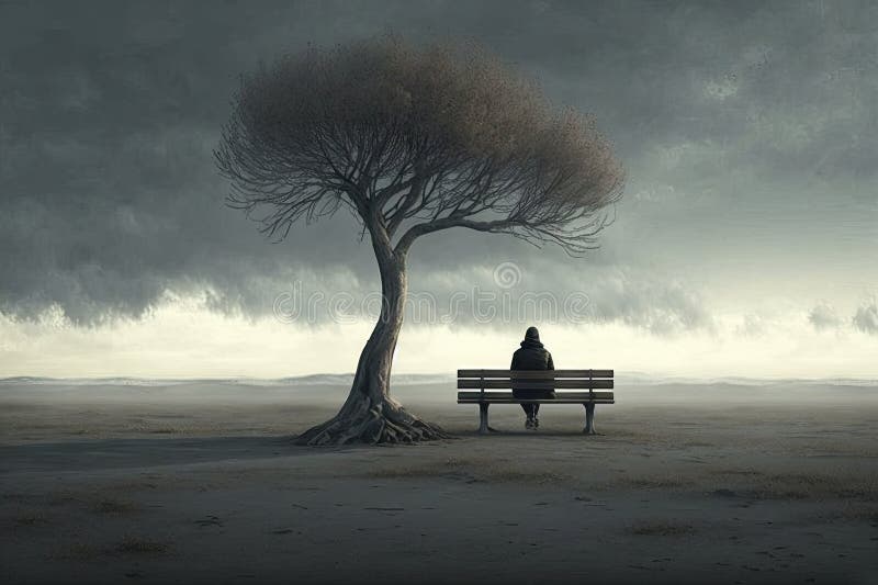 Loneliness in Artistic Scale. Perfect for Posters and Wallpapers Stock ...