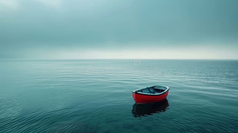 Loneliness boat in the sea stock photo. Image of calm - 334249444