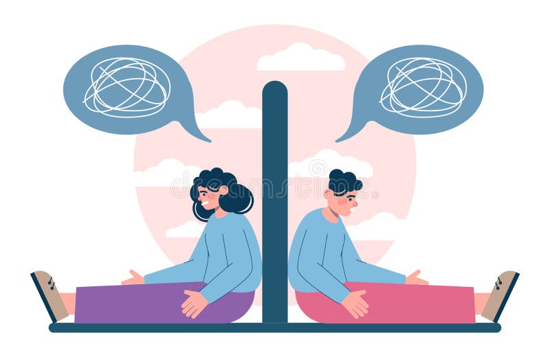 Loneliness Concept. Unhappy Person Left Alone Stock Vector ...