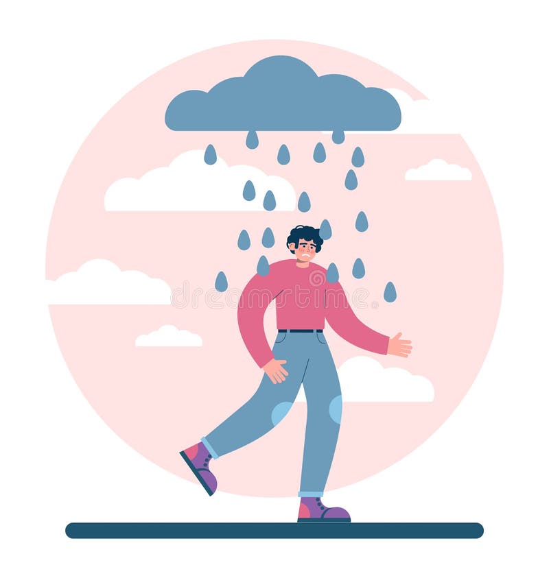 Loneliness Concept. Unhappy Person Left Alone Stock Vector ...