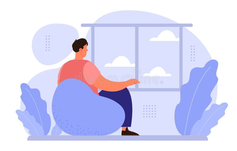 Loneliness Concept. Unhappy Person Left Alone Stock Vector ...