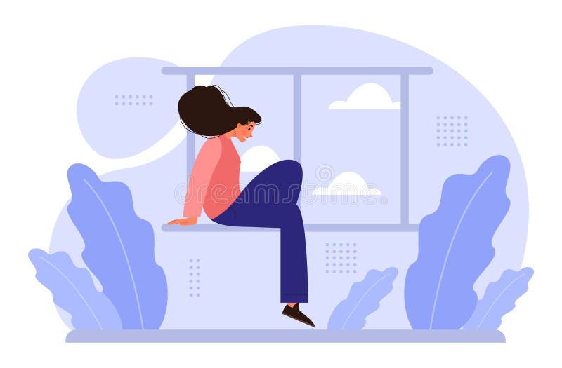 Loneliness Concept. Unhappy Person Left Alone Stock Vector ...