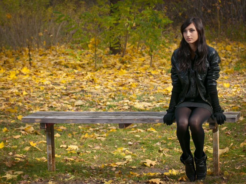 Loneliness in a fall stock image. Image of outdoors, black - 16693499