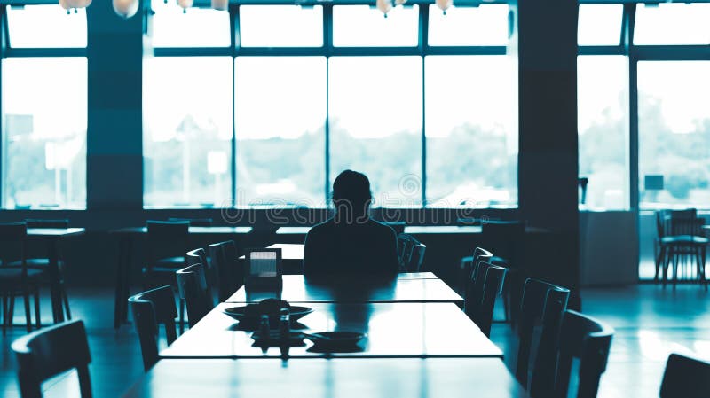 The Loneliness Manager is Sitting Alone Stock Illustration ...