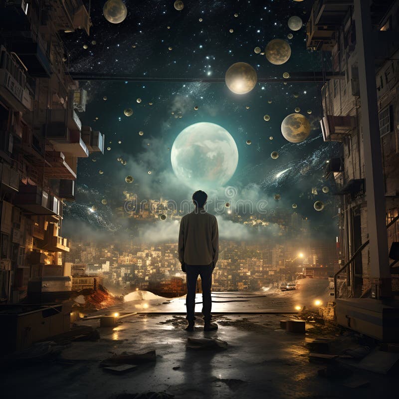 Loneliness and Solitude Concept Illustration, Ai Generative Stock ...