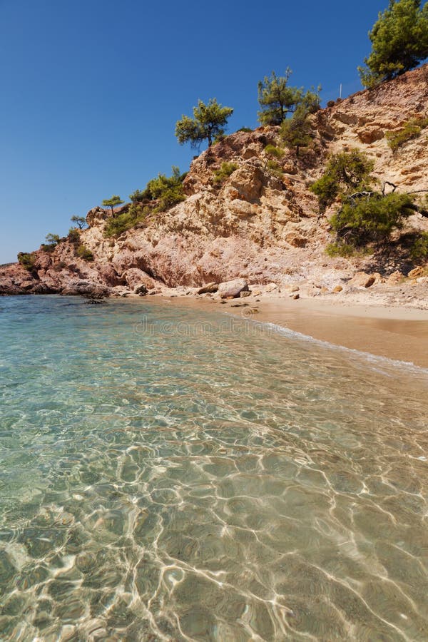 Lonely Beach stock image. Image of tranquil, sunlight - 74683201