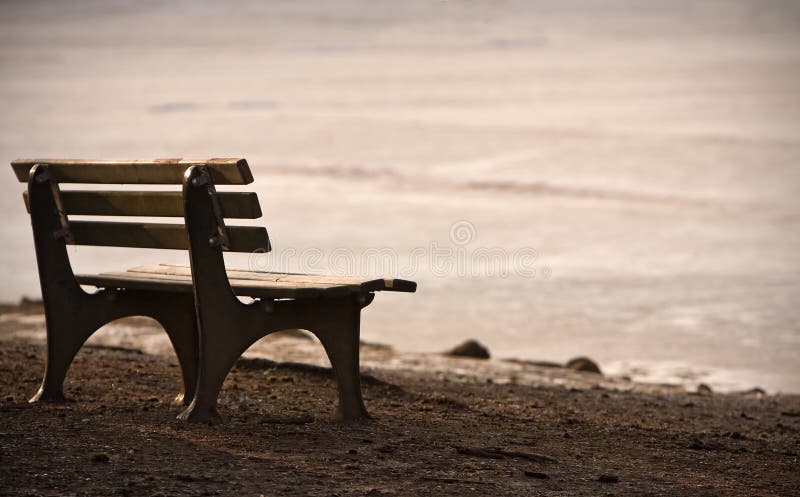 Lonely Bench with Beautiful Mountain Scenery Stock Image - Image of ...