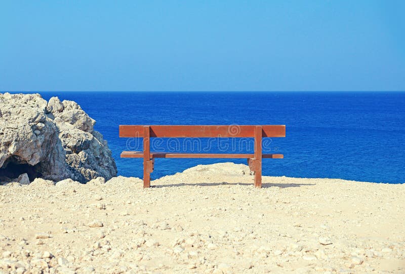 Lonely Bench at the Seashore Stock Image - Image of bench, shore: 96697773