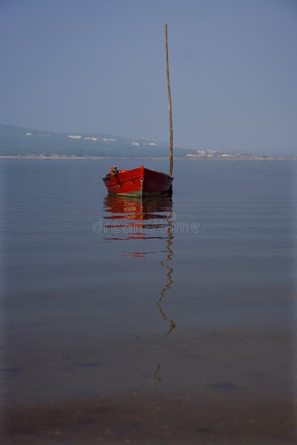Lonely boat stock photo. Image of boat, coast, bidos - 18234052