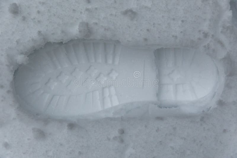 Lonely Boot Print in Thick Snow Stock Photo - Image of designs, shoes ...
