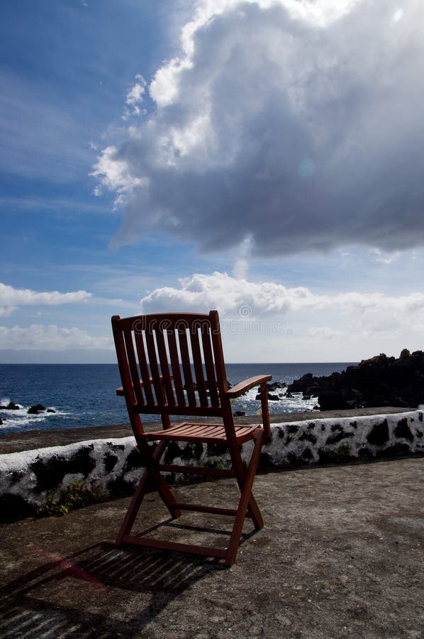 The lonely chair stock photo. Image of coastline, water - 26486660
