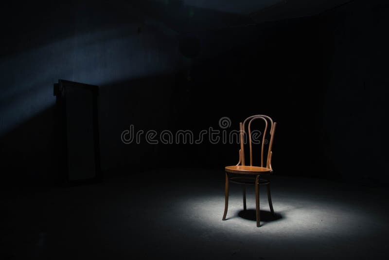 Lonely Chair At The Empty Room Stock Photo - Image of spot, empty: 77150118