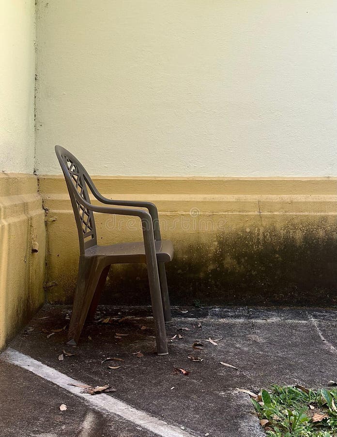 Lonely Chair Facing an Old Wall Stock Image - Image of setting, chair ...