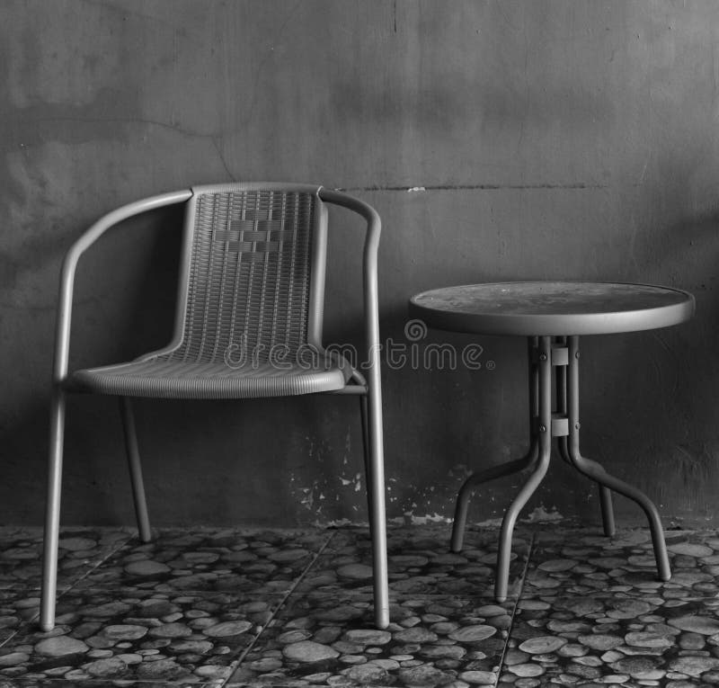 Lonely Chairs and Tables with No One Sitting Stock Photo - Image of ...