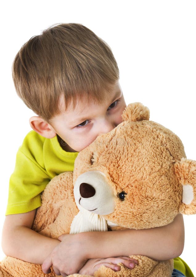 Child with teddy bear stock image. Image of child, happy - 5148993