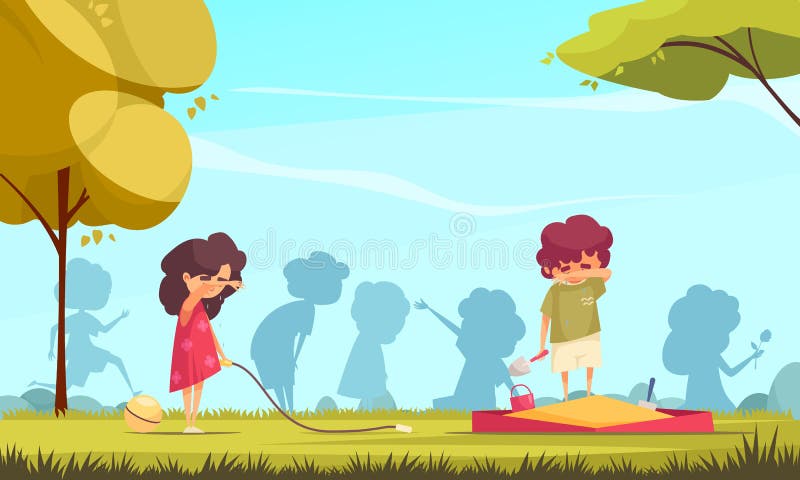 Lonely Children Background stock vector. Illustration of decorative ...