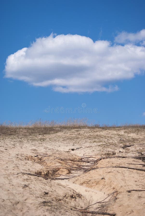 Lonely Cloud Over the Sandy Slope. Clearsky Stock Image - Image of hill ...
